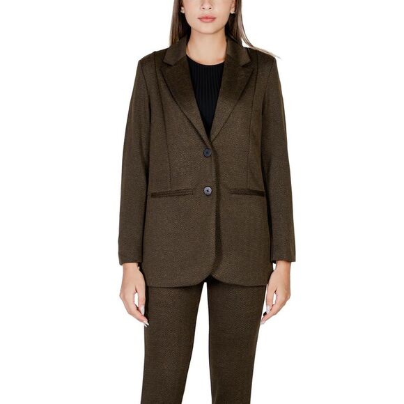ICHI | Jackets & Coats | Ichi Womens Classic Herringbone Blazer Green ...